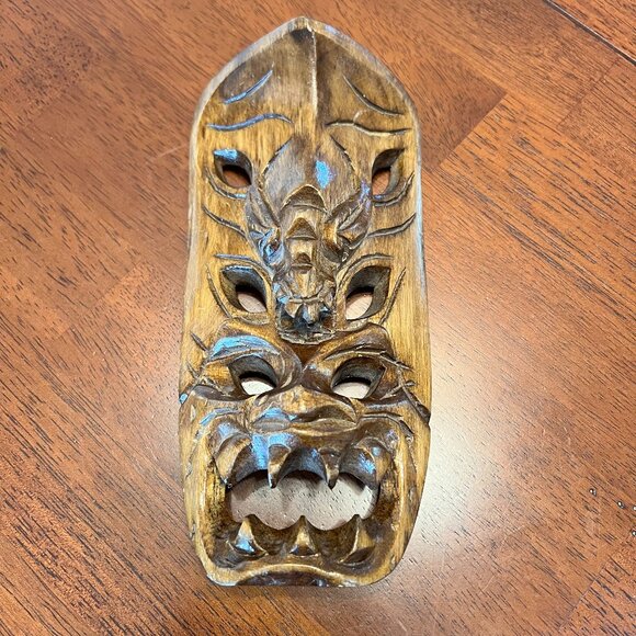 Accents | Filipino Bakunawa Dragon Mask Hand Carved Wood Tiki Tribal ...